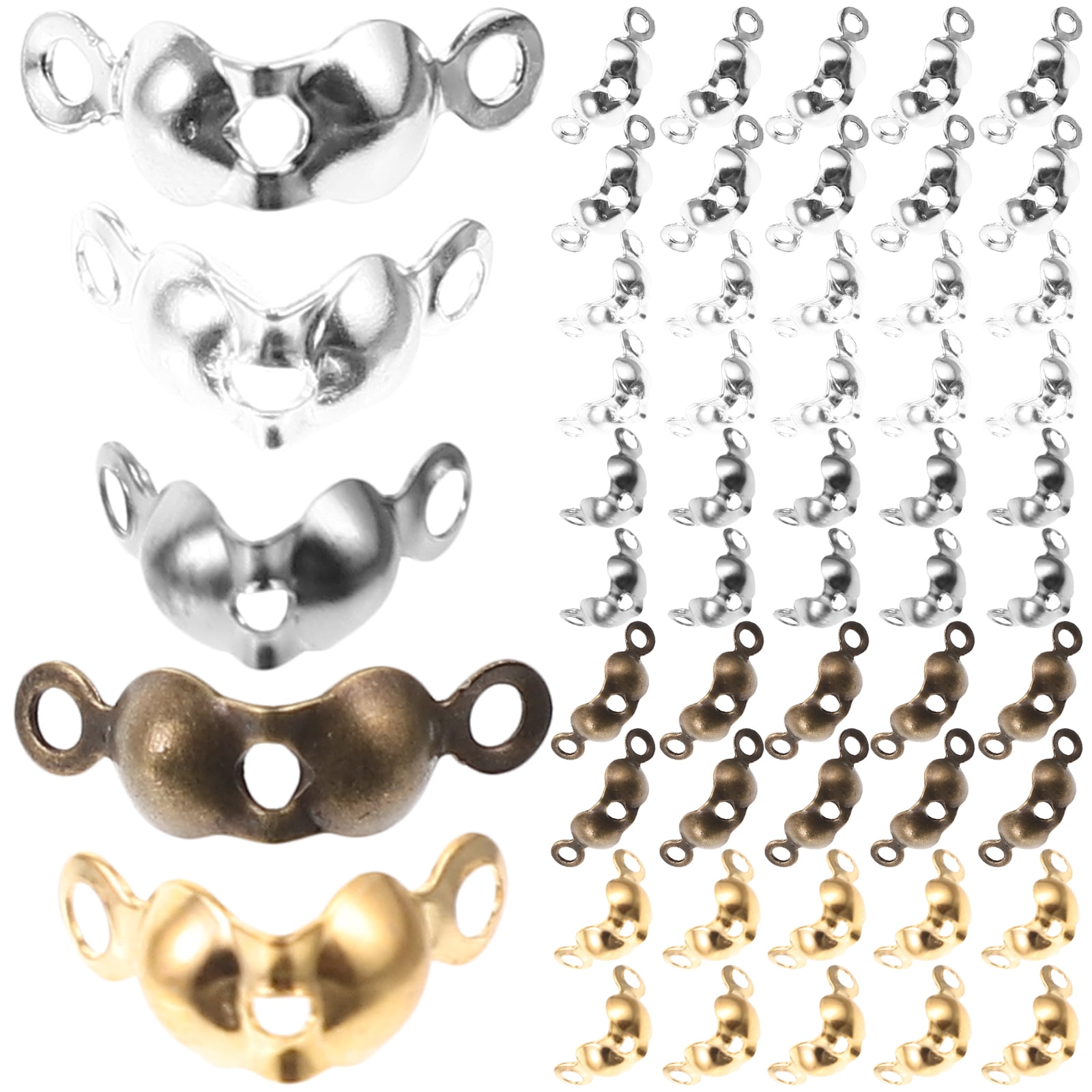 MANLINGDA 1000pcs Calotte Ends Clamshell Knot Covers for Jewelry Making ...