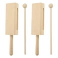 MANLINGDA 2 Sets Wood Rhythm Instruments Wooden Block Percussion ...