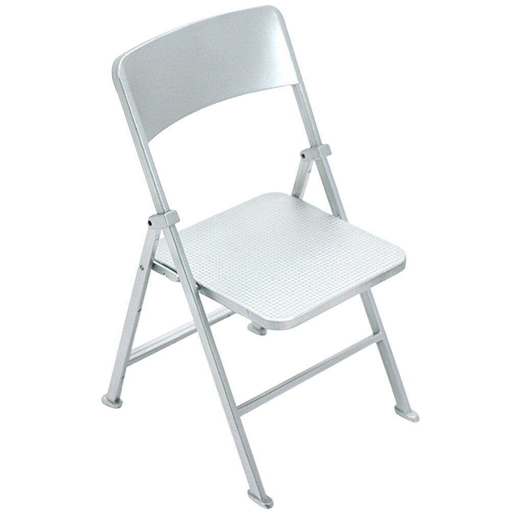 MANLINGDA 2pcs Mini Folding Chairs Dollhouse Furniture Silver - Walmart.com