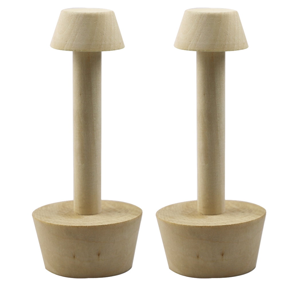 1 Set 2 Pcs Wooden Egg Tart Pushers Double Side Tampers Wood Color ...