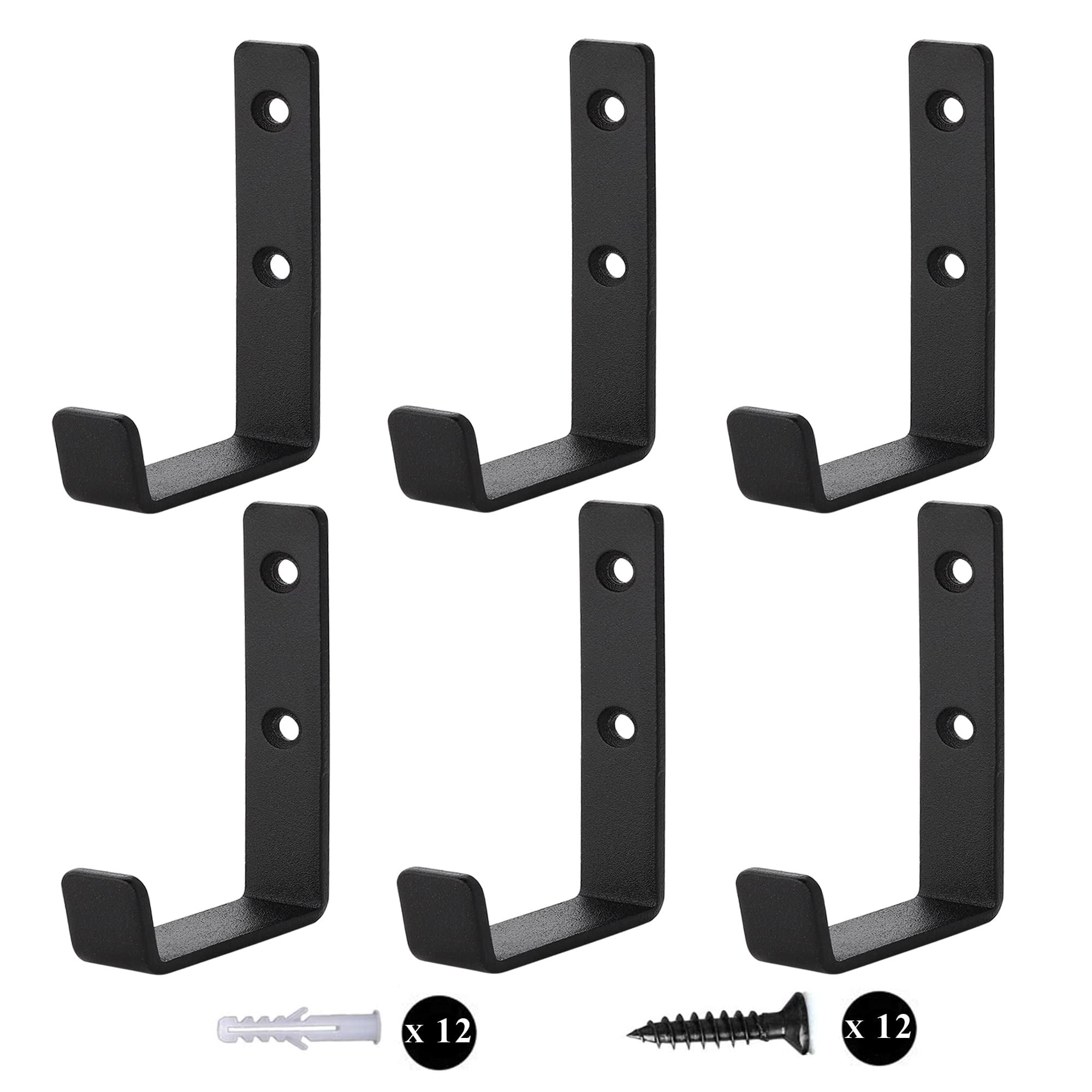 MANMILAI Towel Hooks Heavy Duty Black Wall Hooks Super Thick Pure Metal ...