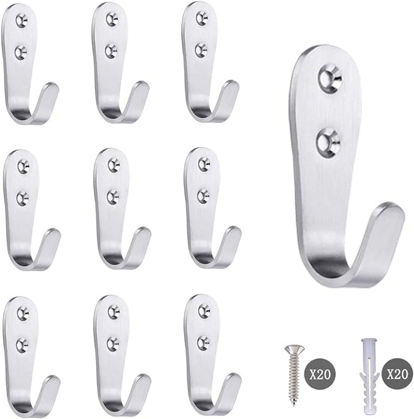 MANMILAI Wall Hooks 10 Pcs,Coat Hooks, Stainless Steel Hook, Garage ...