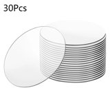 MANNYA 30Pack Clear Acrylic Sheets Perspex Plate Round Disc Transparent ...