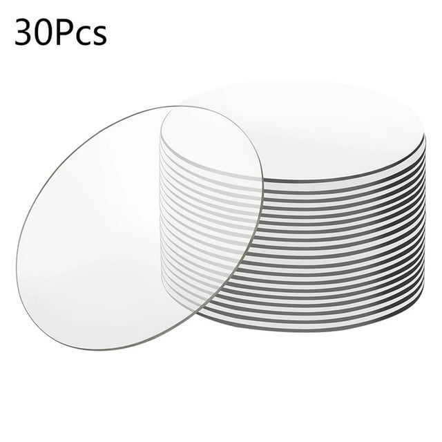 MANNYA 30Pack Clear Acrylic Sheets Perspex Plate Round Disc Transparent ...