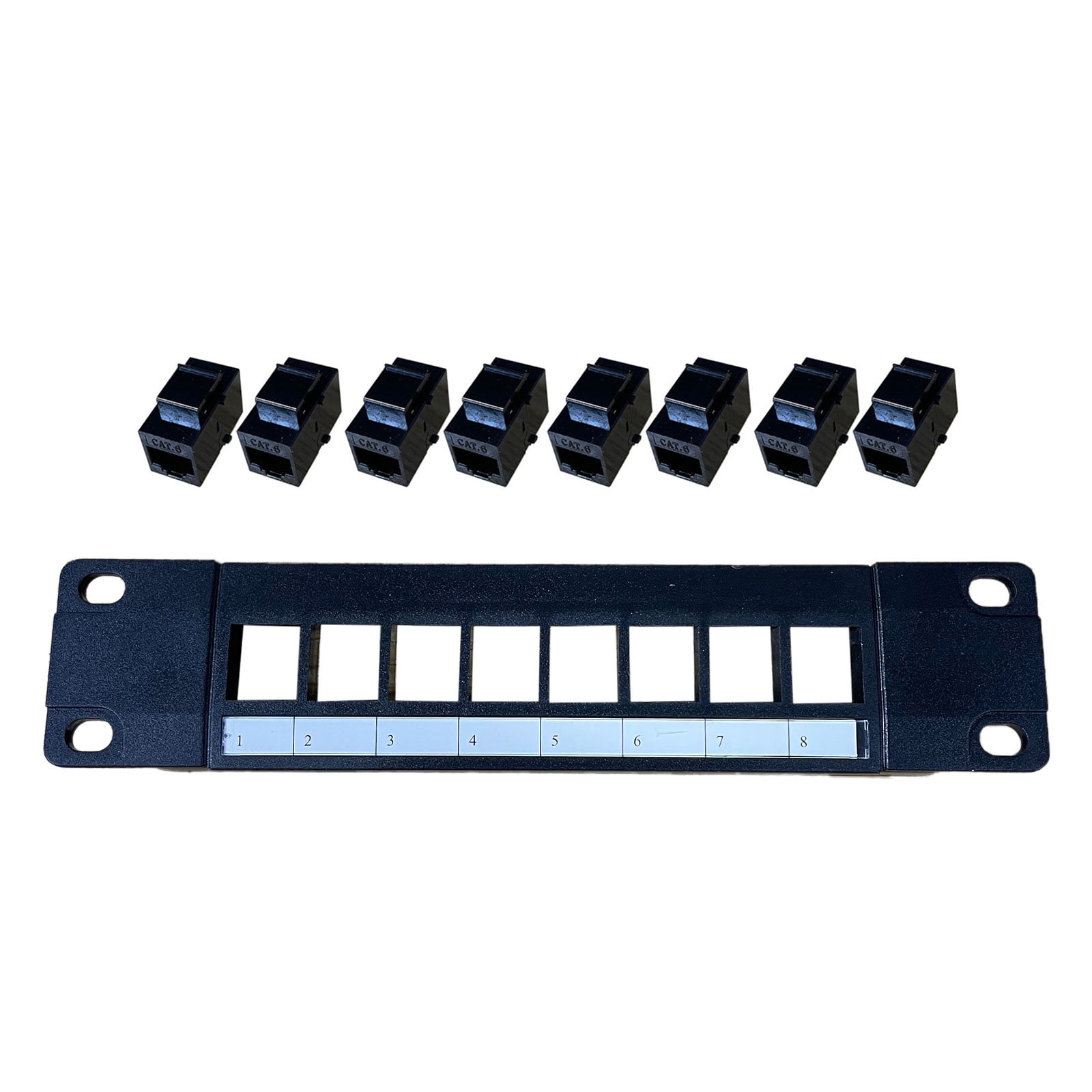 MANNYA 8 Port CAT6 RJ45 Through Coupler Patch Panel with Back Bar ...