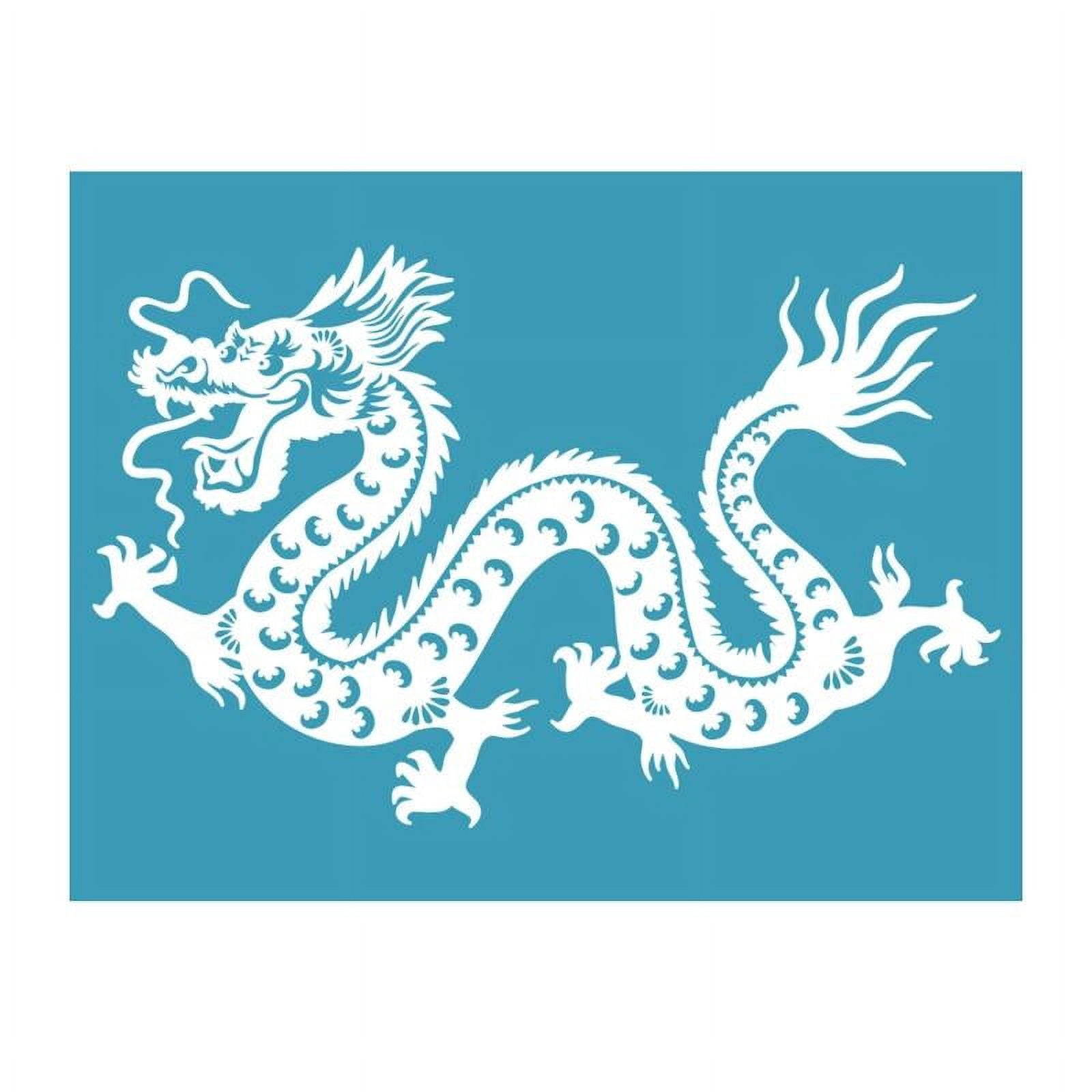 MANNYA Chinese Dragon Self Adhesive Silk Screen Printing Stencil Mesh ...