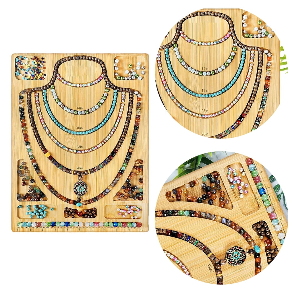MANNYA Jewelry Beading Design Tray Wooden Bead Design Board Beading ...