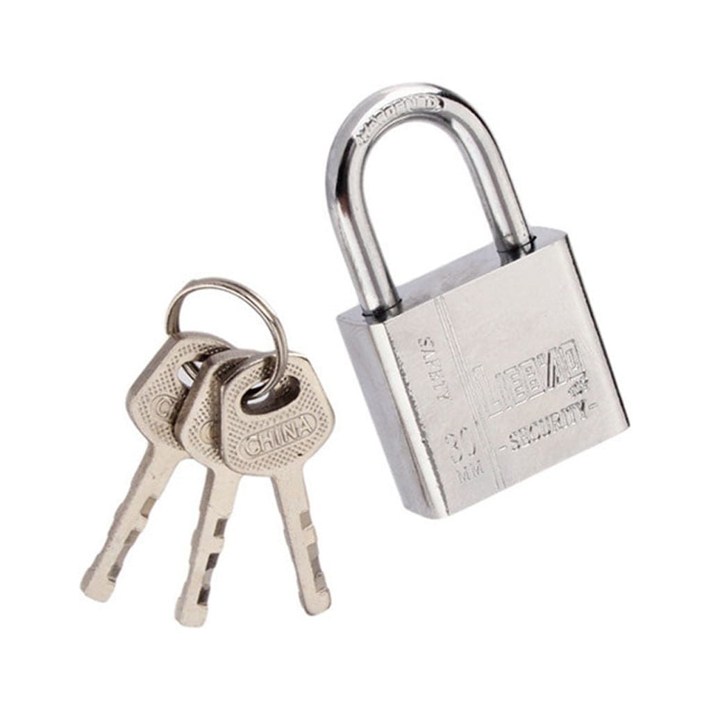 MANNYA Padlock 3 Keys Heavy Duty Solid Lock Door Gate Box Safety Iron ...