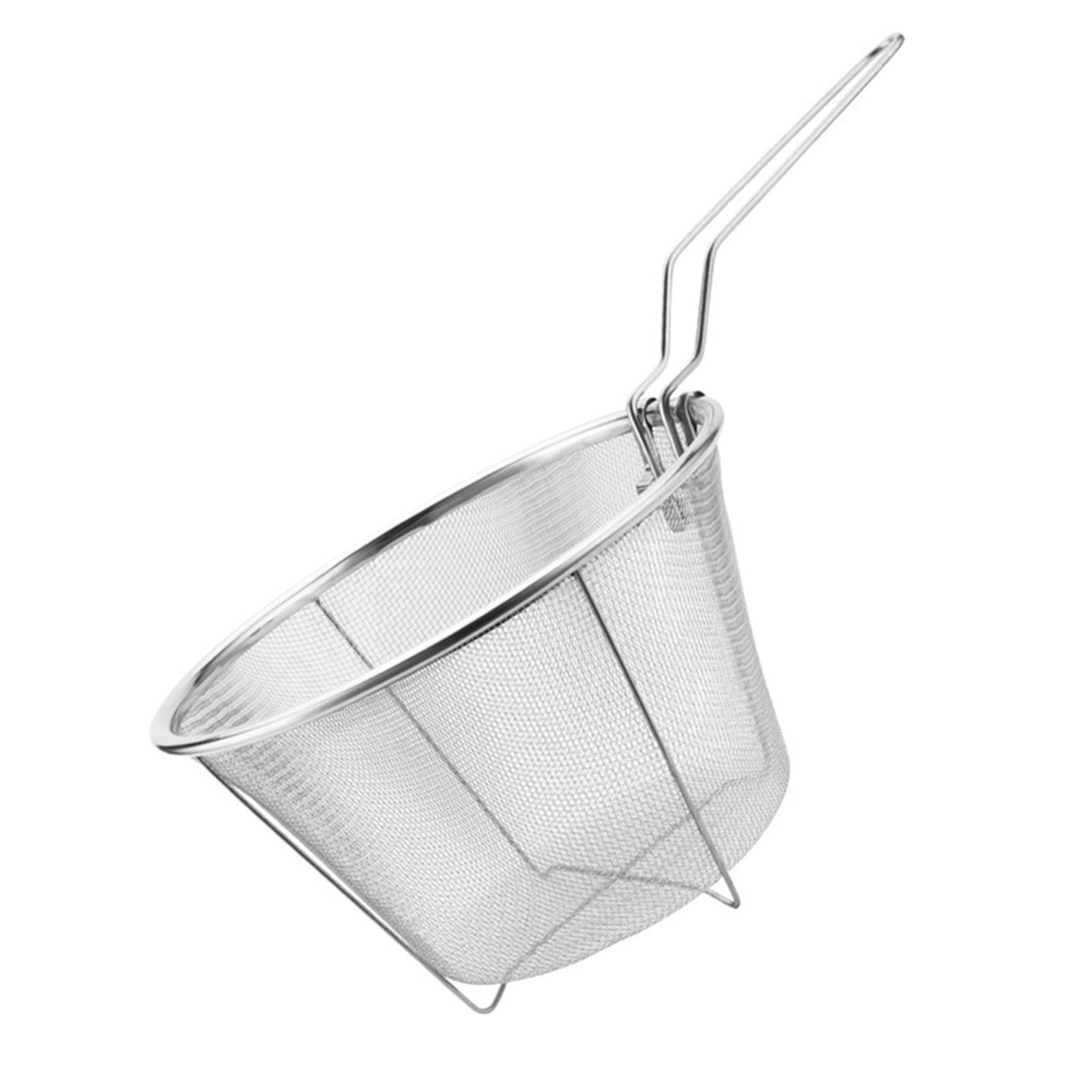 MANNYA Professional Round Mesh Frying Basket Stainless Steel Fry Chips ...