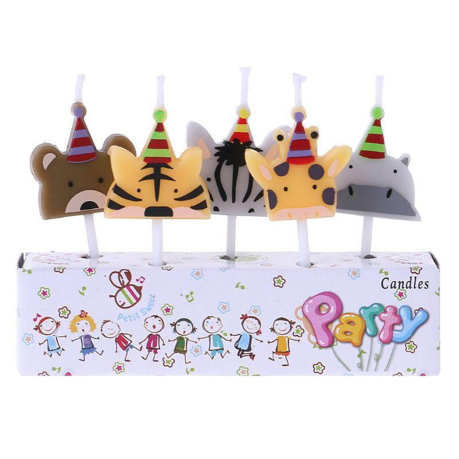 MANNYA Set of 5 Cartoon Animals Shape Birthday Candle Cute Cartoon ...