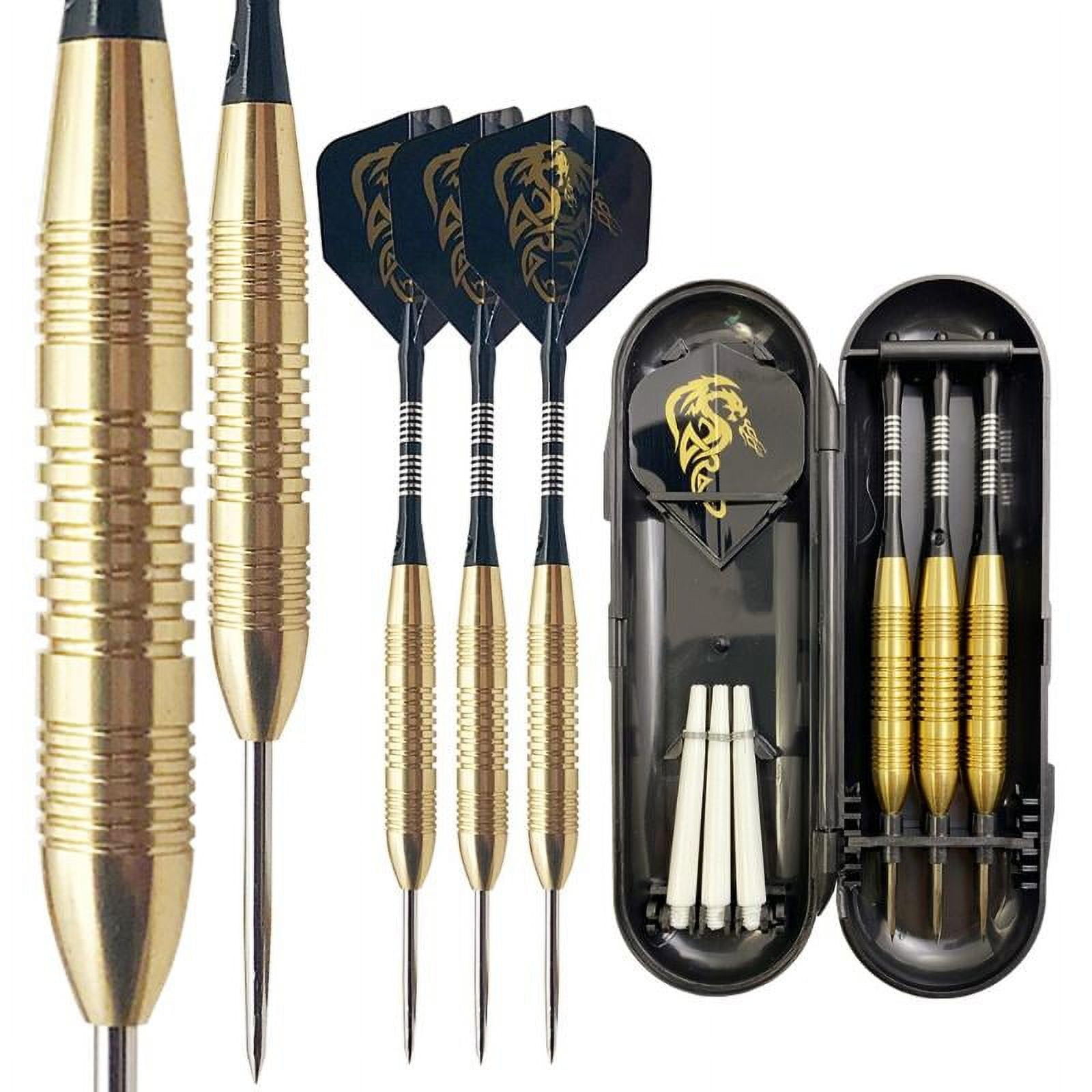 MANNYA Steel Tip Darts 14 Pcs Sets Nonslip Brass Barrel Aluminum Shaft ...