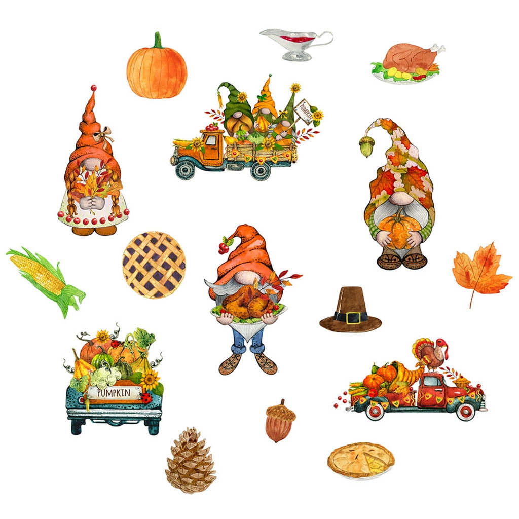 MANNYA Thanksgiving Magnetic Stickers Fall Harvest Turkey Gnome ...