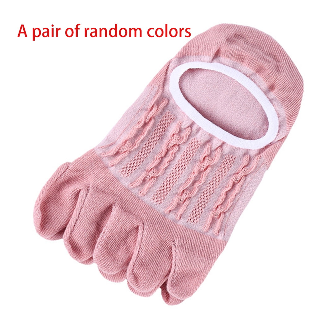 MANNYA Women Summer Low Cut Five Fingers Toe Boat Socks Braided Striped ...