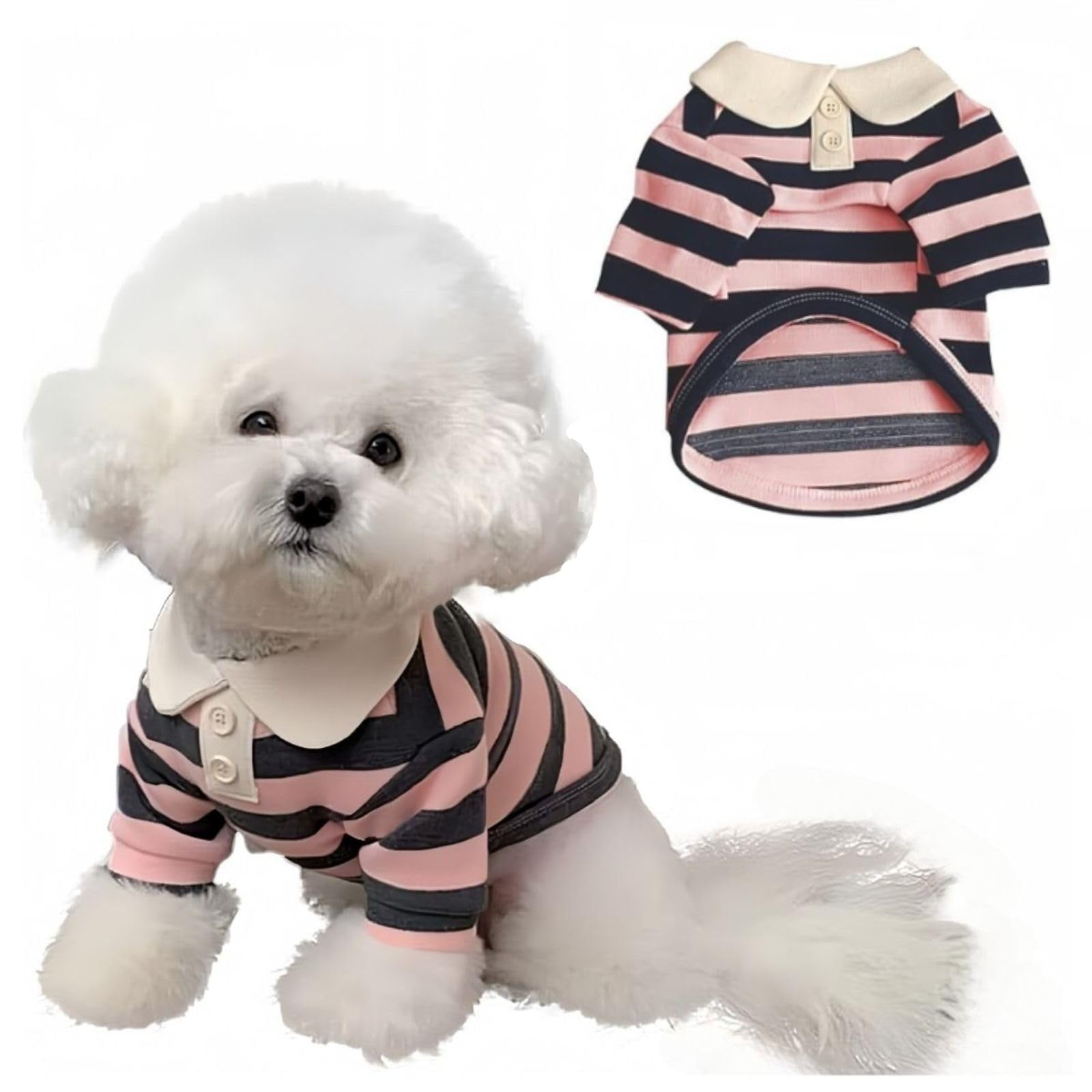 MANON ROSA Cute Dog Clothes Boy Dog Polo Shirt for Small Medium Dogs - Summer Male Puppy T ...