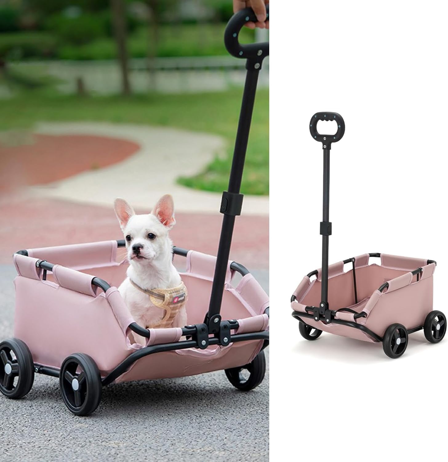 MANON ROSA Dog Stroller 4 Wheels Folding Dog Cart for Travelling ...