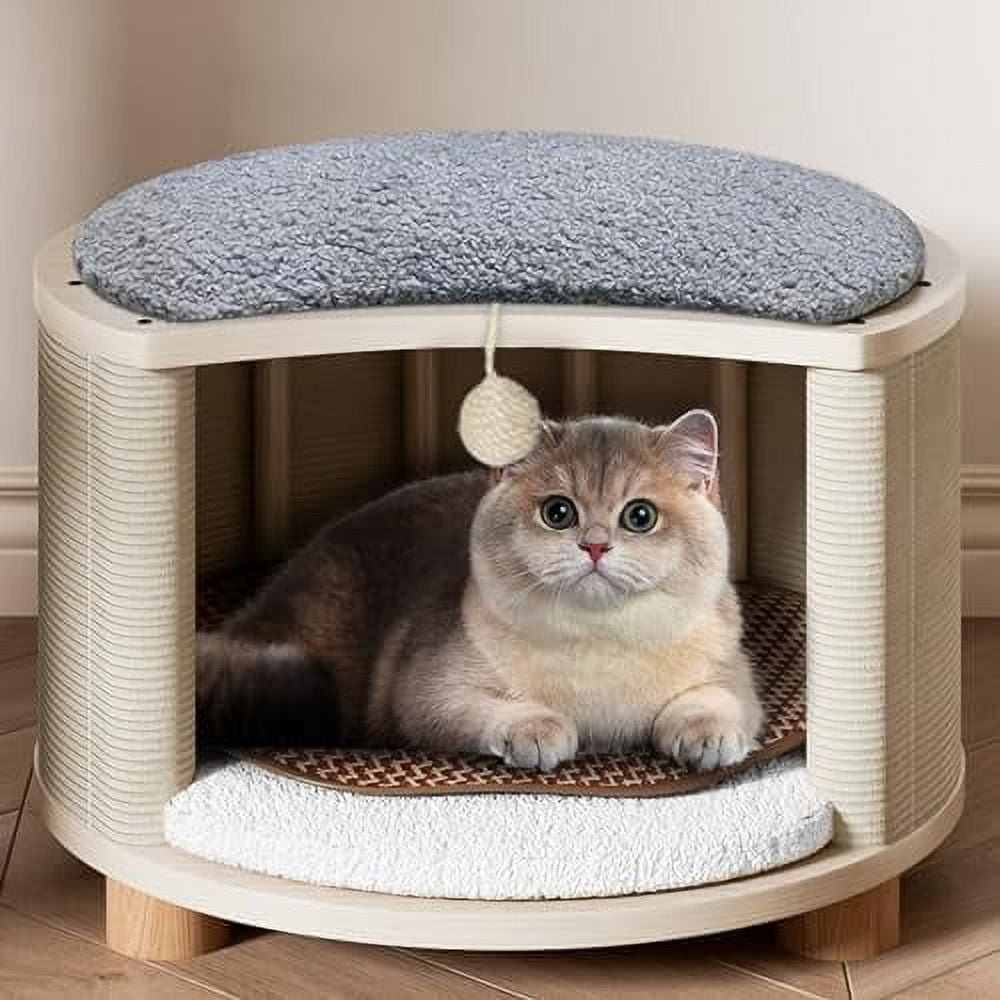 MANON ROSA Pet House for Indoor Cats & Small Dogs, Solid Wood Ottoman ...