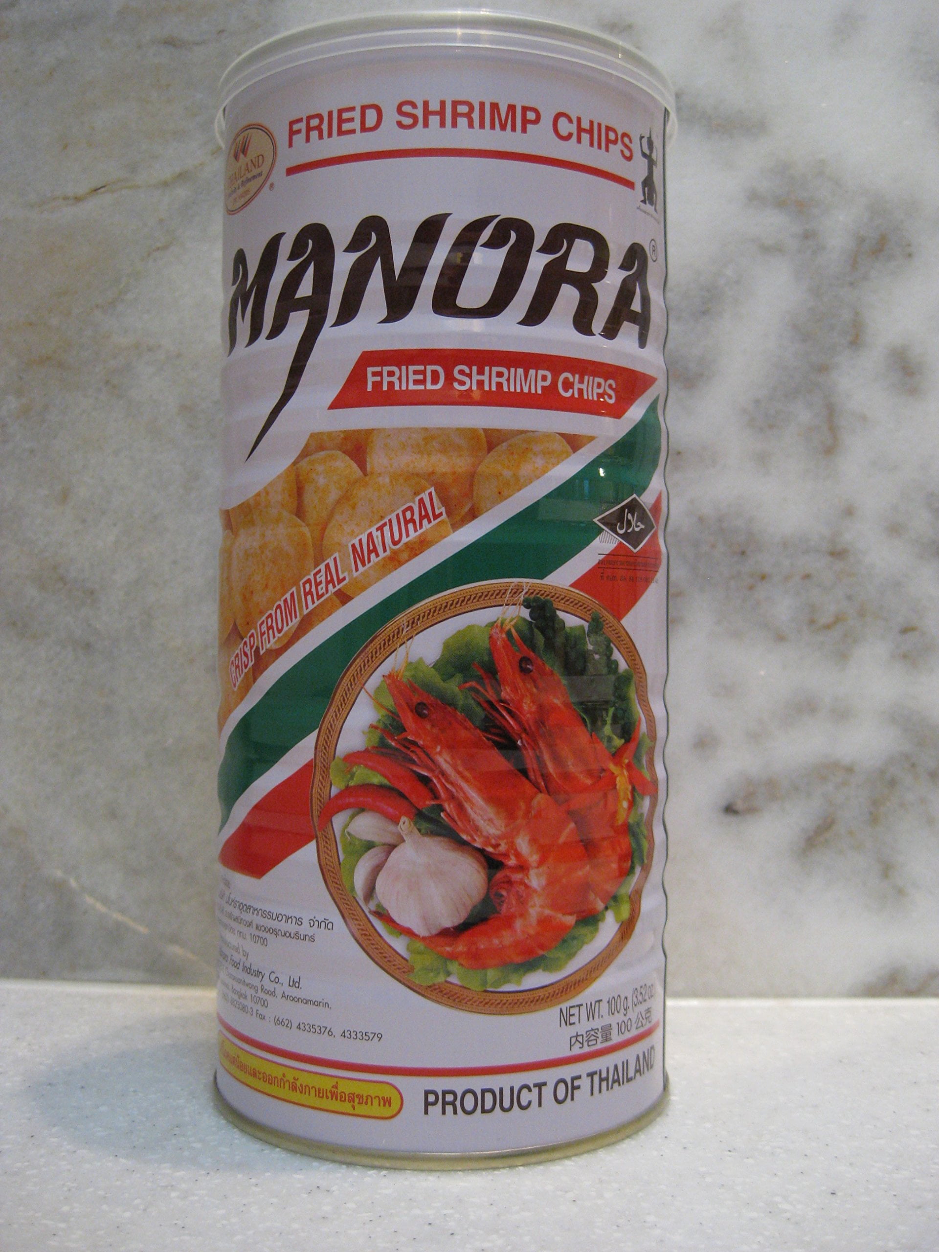 MANORA THE ORIGINAL THAI TGF4 SNACK CHIPS 3.52OZ/100G CAN (Shrimp ...