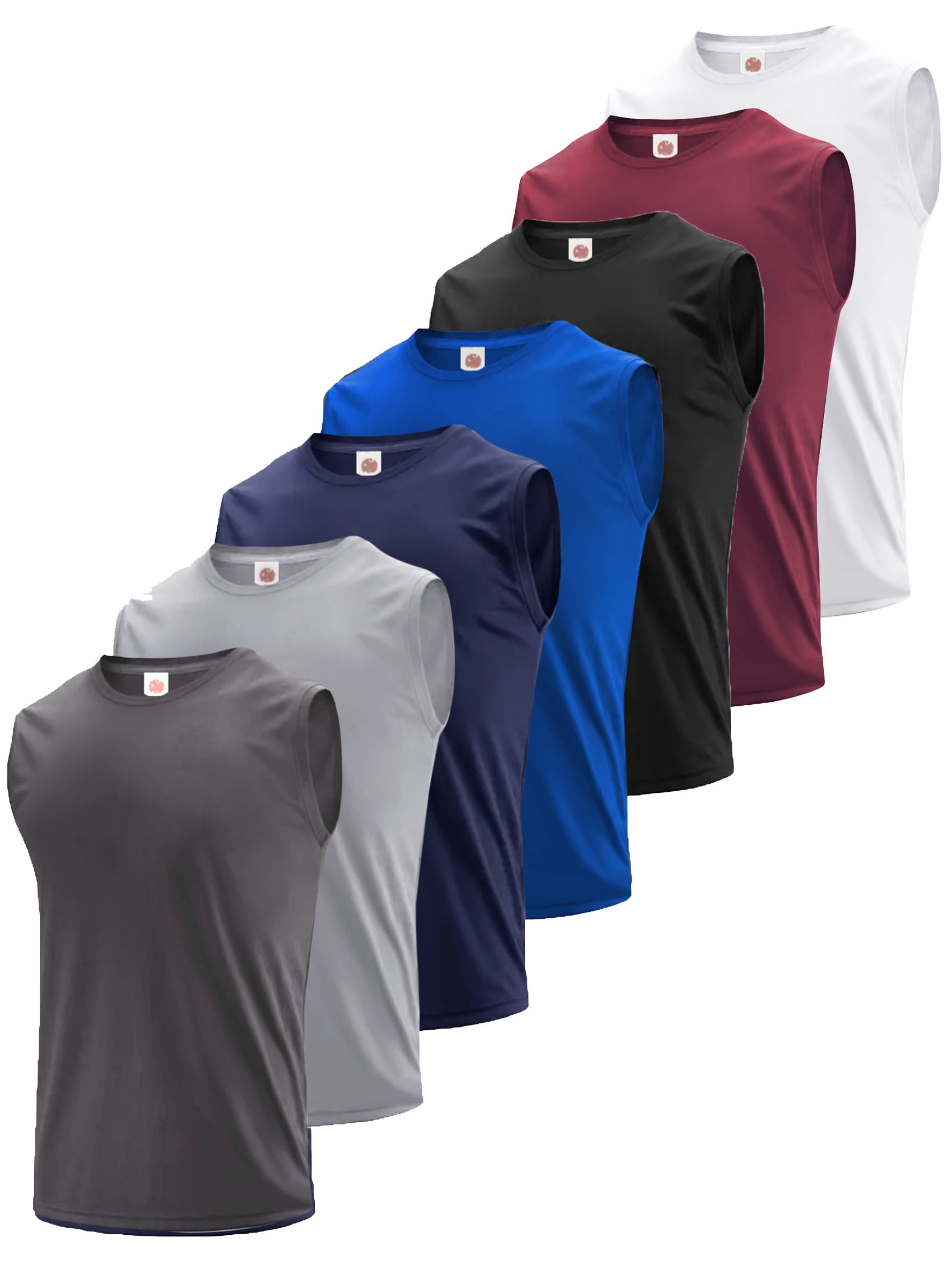 MANSENHUG Men's 7 Pack Tank Tops Sleeveless Workout Quick Drying Shirts ...