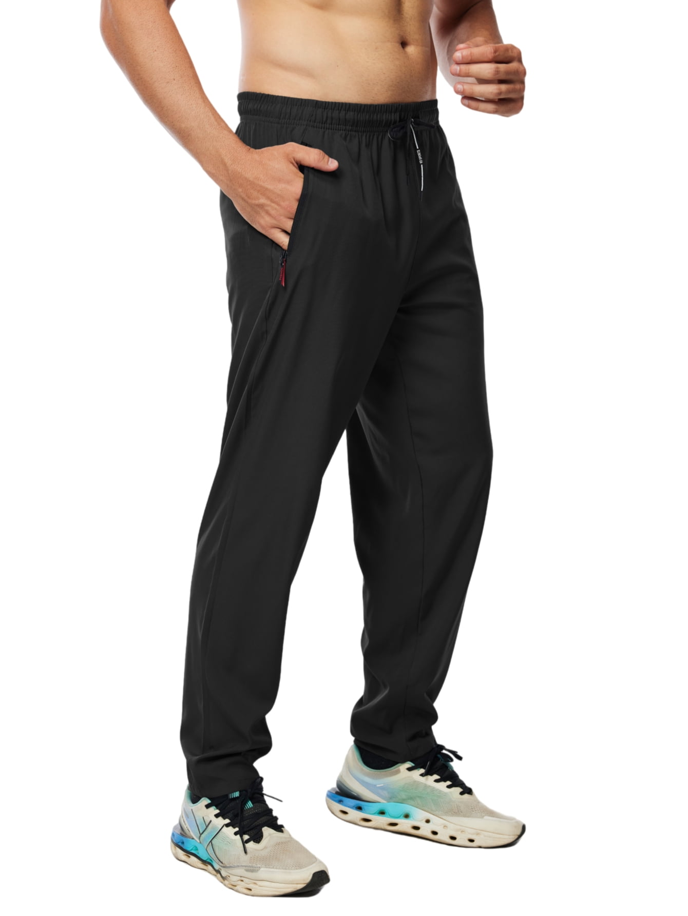 MANSENHUG Mens Spring Plus Size Pants Lightweight Sweatpants Zipper ...