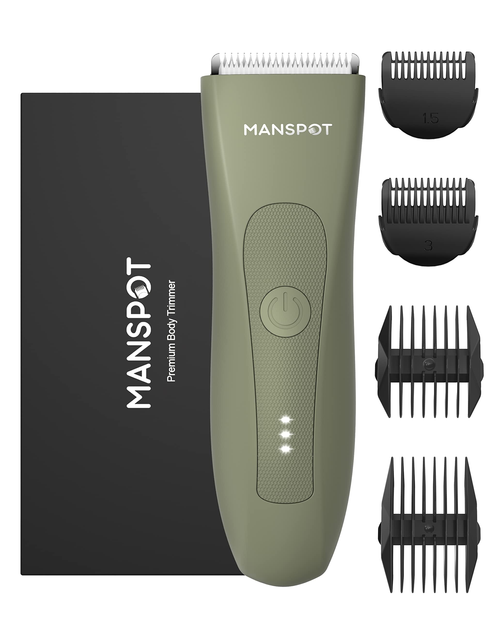Manscape Body Hair Trimmer, Waterproof Battery-Powered, with Extra ...