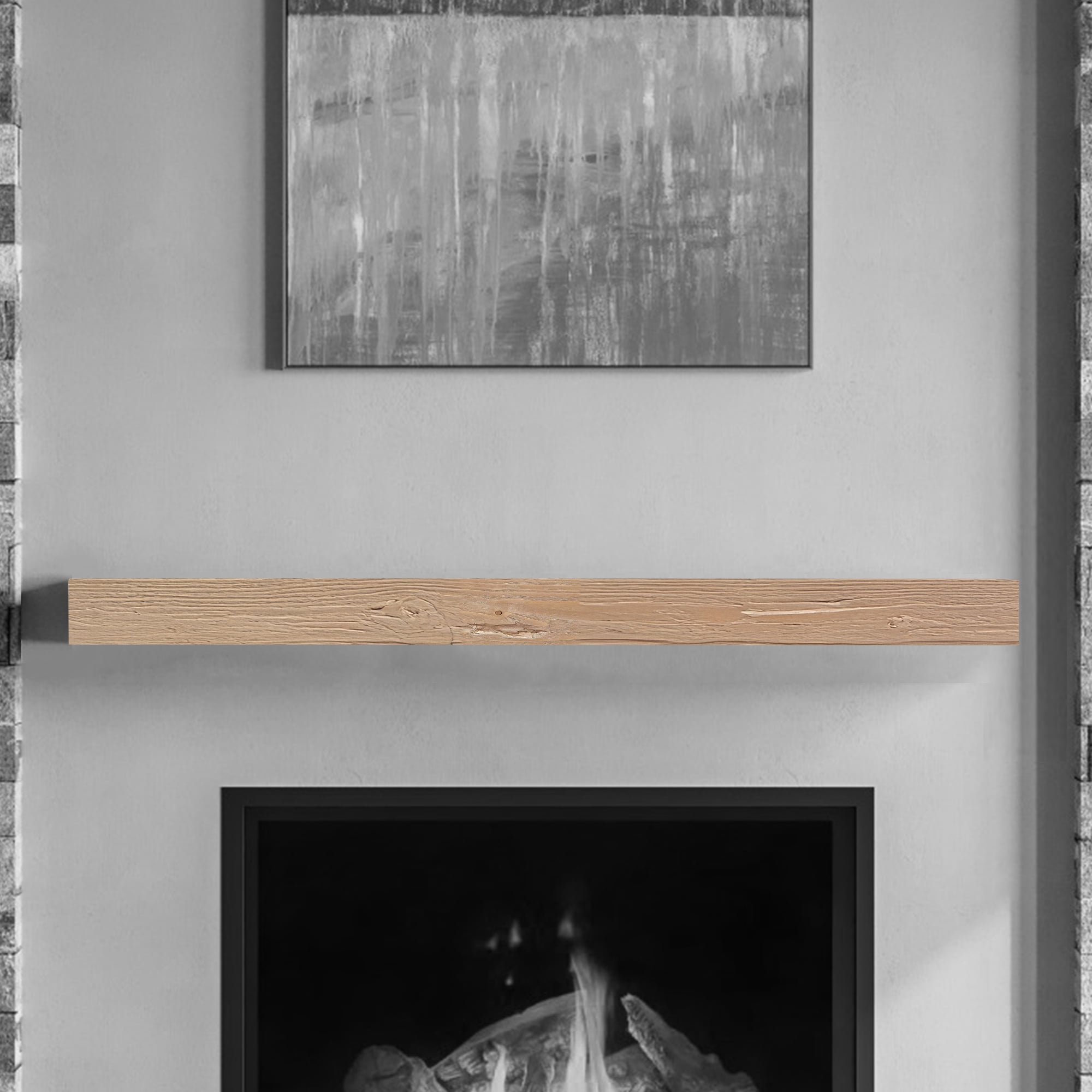 MANTELSDIRECT - Dakota Pine Wood Floating Shelf, Box-Constructed Wood ...