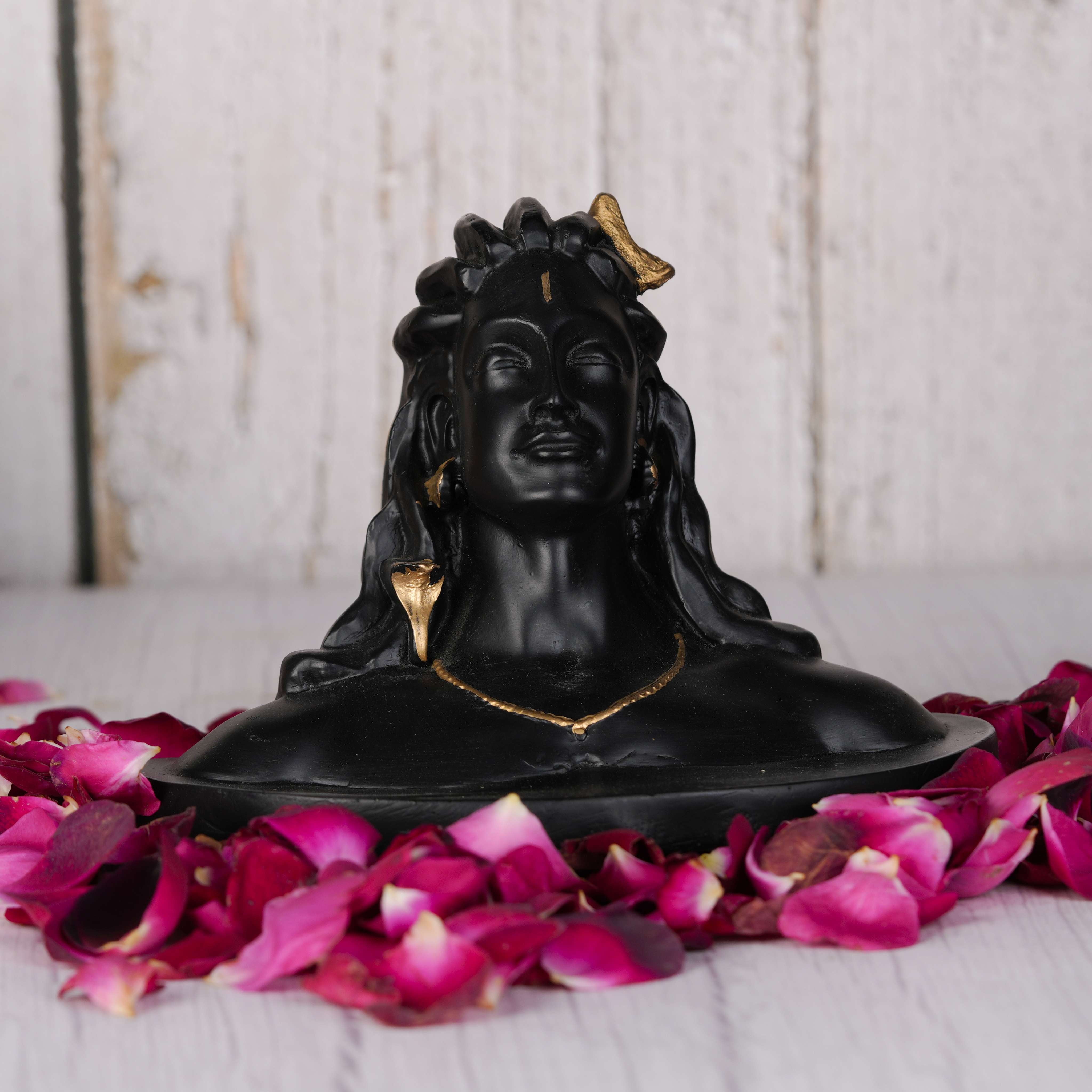 AVANTIQUEA Black Resin Adiyogi Shiva Statue for Car Dashboard| Adiyogi ...