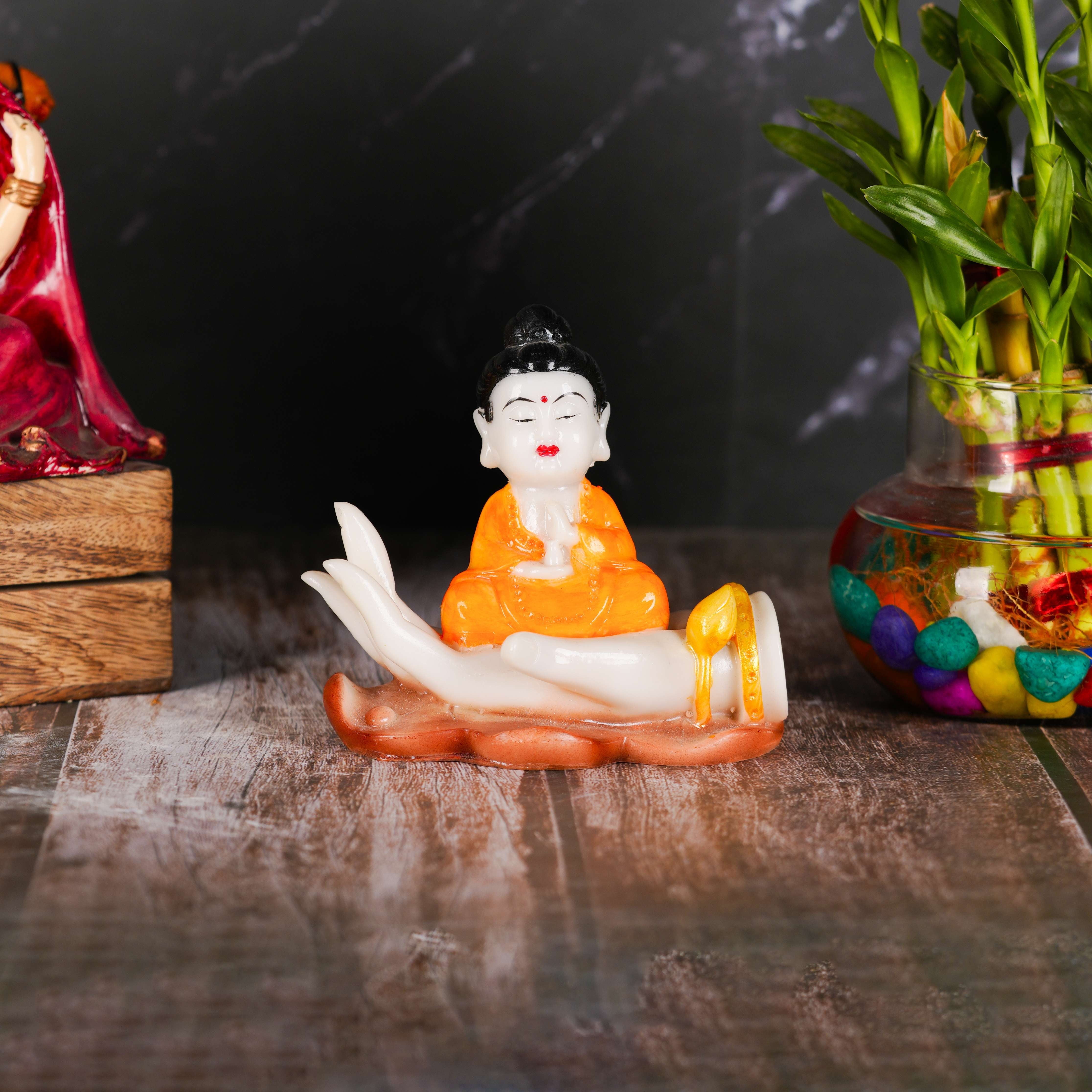 AVANTIQUEA Handcrafted Monk Buddha Idol for Home,Office and Gifts ...