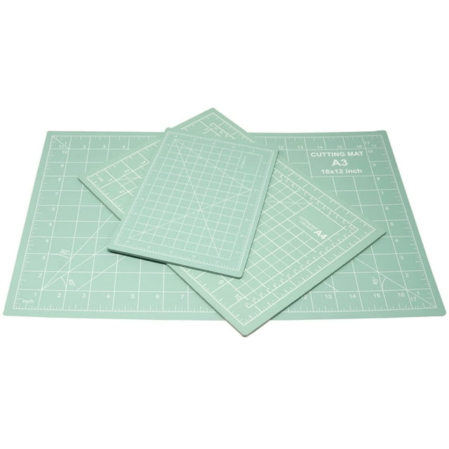MANUFORE Mint Green Cutting Mat A3, A4, A5 Set with Centimeter and Inch ...