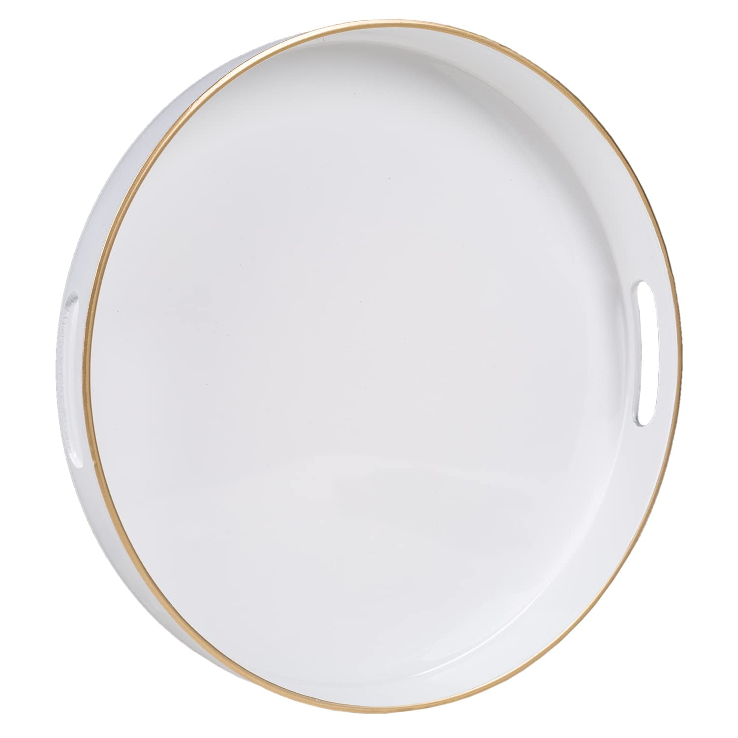 MAONAME 13" White Round Tray, White Serving Tray with Handles, Modern ...