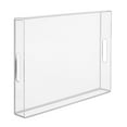 MAONAME Clear Serving Tray with Handles, Plastic Clear Tray, Rectangle ...