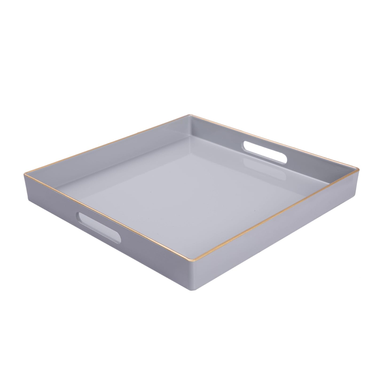 MAONAME Decorative Tray, Gray Serving Tray with Handles, Coffee Table ...