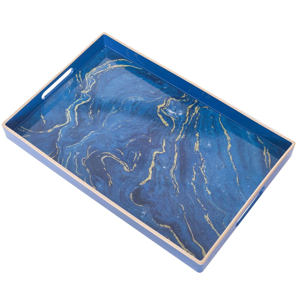 MAONAME Decorative Tray, Plastic Marbling Tray with Handles ...