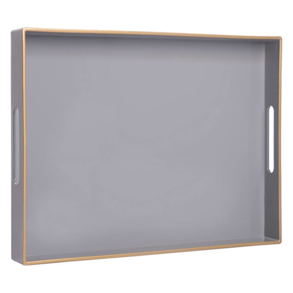 MAONAME Gray Serving Tray with Handles, Rectangular Decorative Tray ...