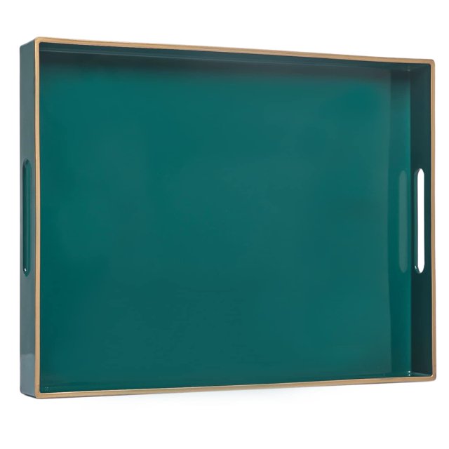 MAONAME Green Serving Tray with Handles, Rectangular Decorative Tray ...