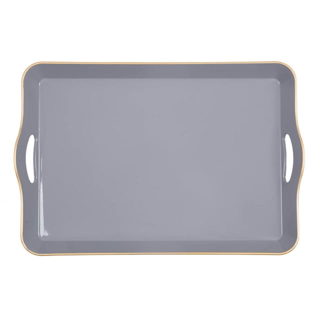 MAONAME Melamine Serving Tray with Handles, Gray Modern Decorative Tray ...
