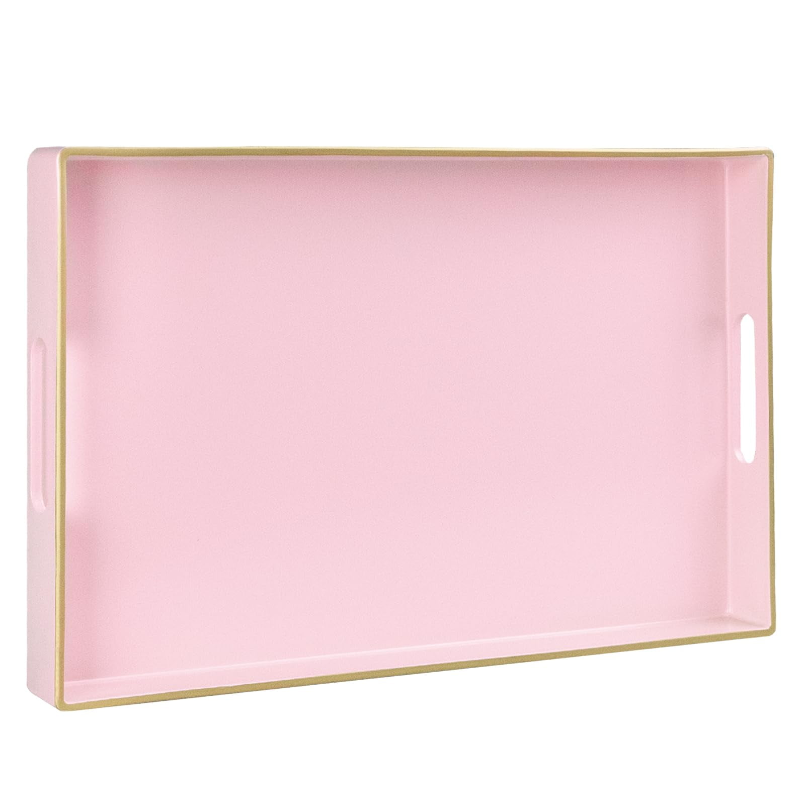 MAONAME Pink Serving Tray with Handles, for Coffee Table, Modern ...