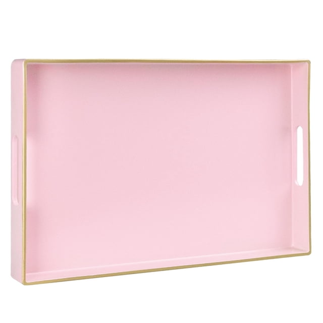 MAONAME Pink Serving Tray with Handles, for Coffee Table, Modern ...