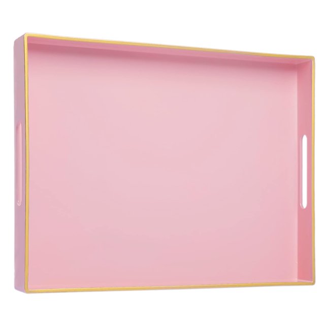 MAONAME Pink Serving Tray with Handles, Rectangular Decorative Tray ...