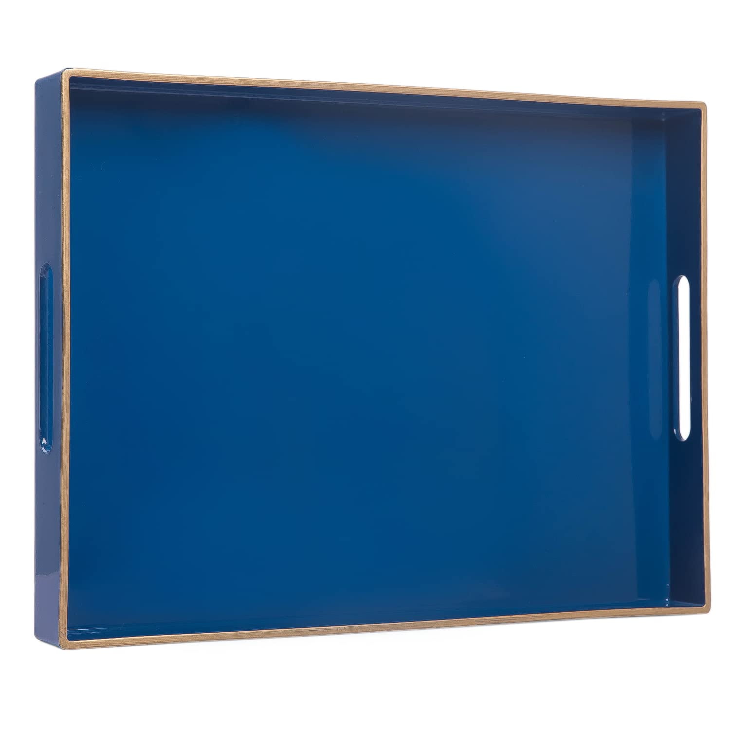 MAONAME Royal Blue Serving Tray with Handles, Rectangular Decorative ...