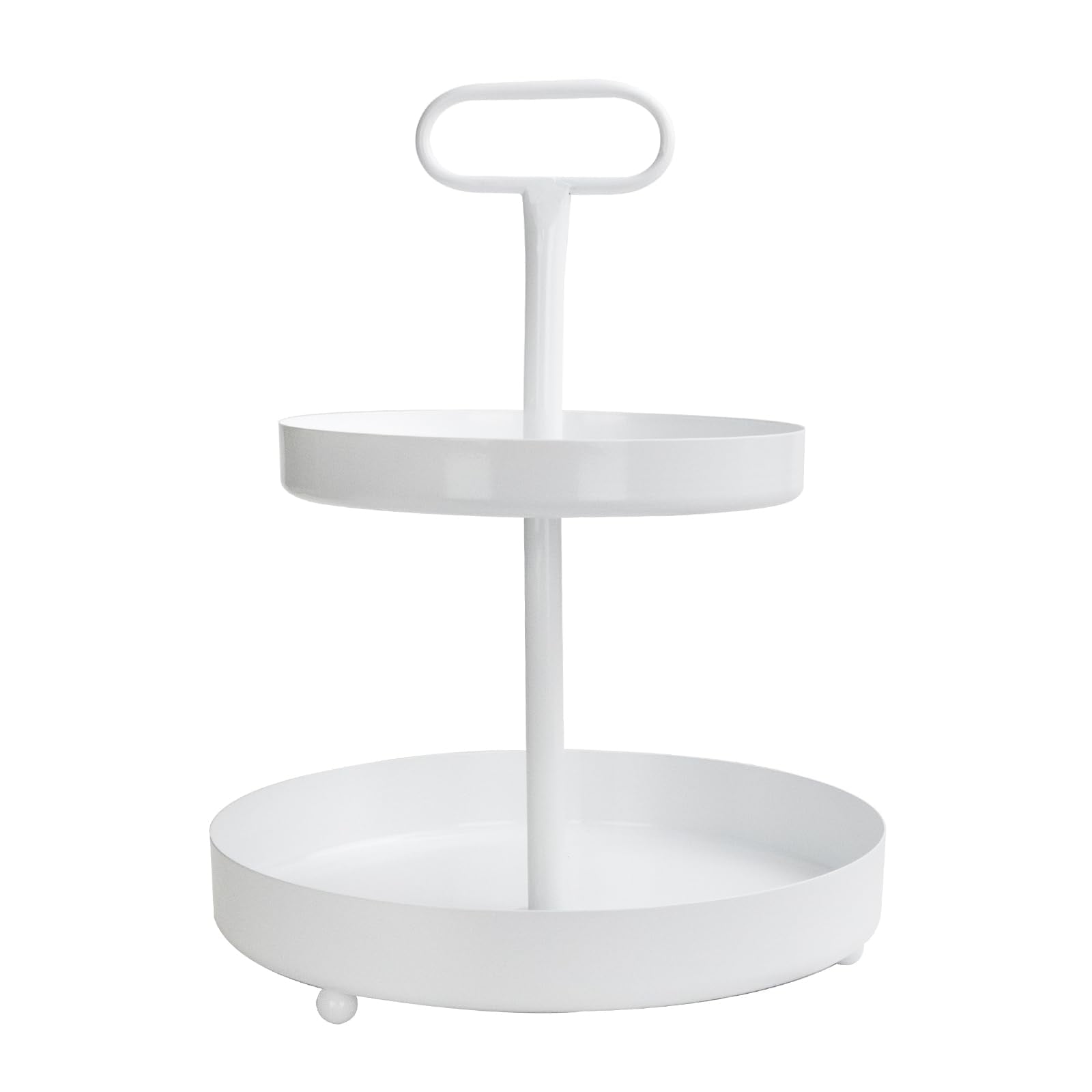 MAONAME White Two Tiered Tray, Metal 2 Tier Tray with Handle, Modern ...