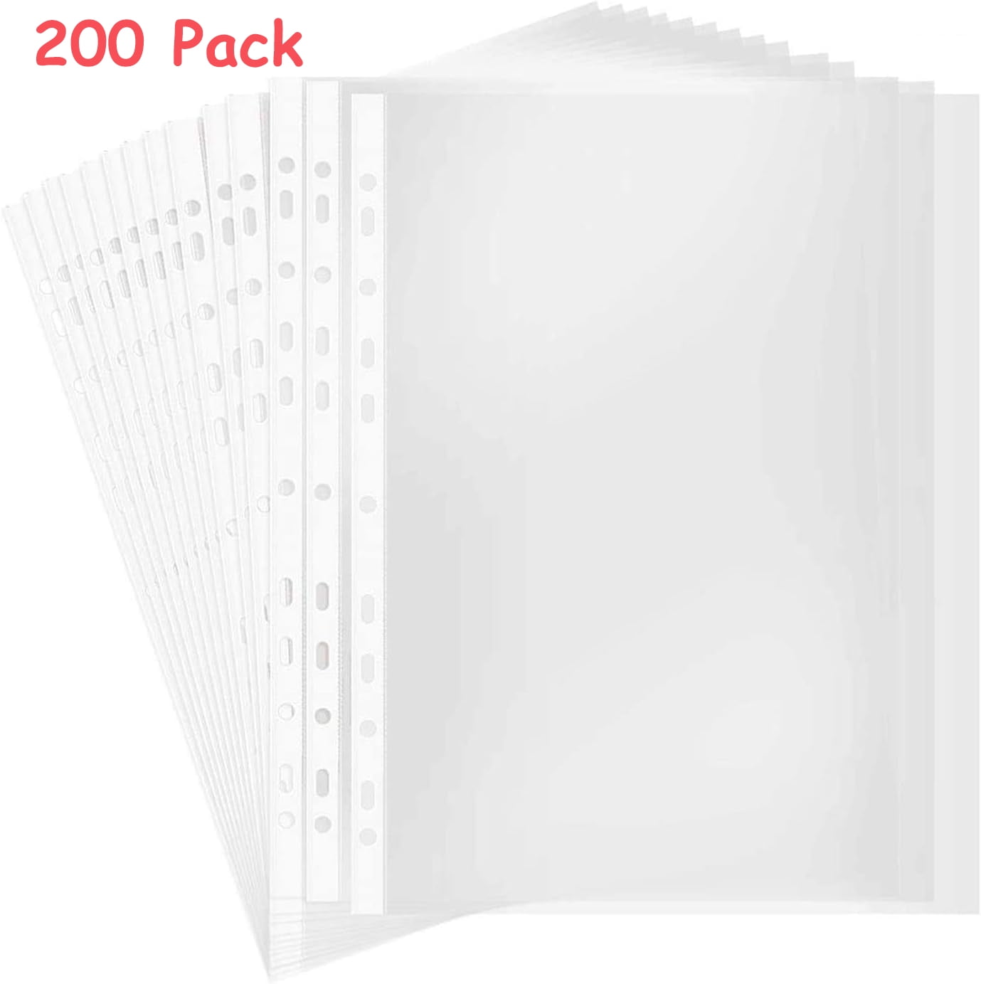 MAOQIAN, 200 Pack Sheet Protectors, 8.5 x 11 Inch, Clear Plastic, 11 ...
