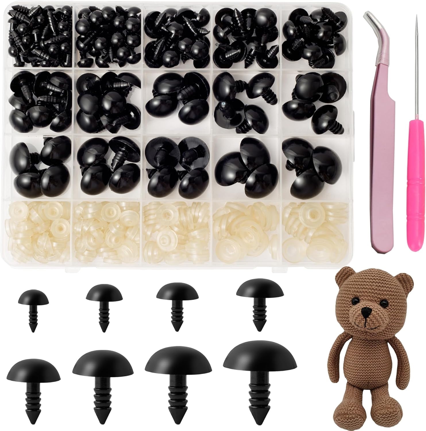MAOQIAN 294PCS Safety Eyes for Amigurumi, 6-20mm, 8 Sizes Safety Eyes ...