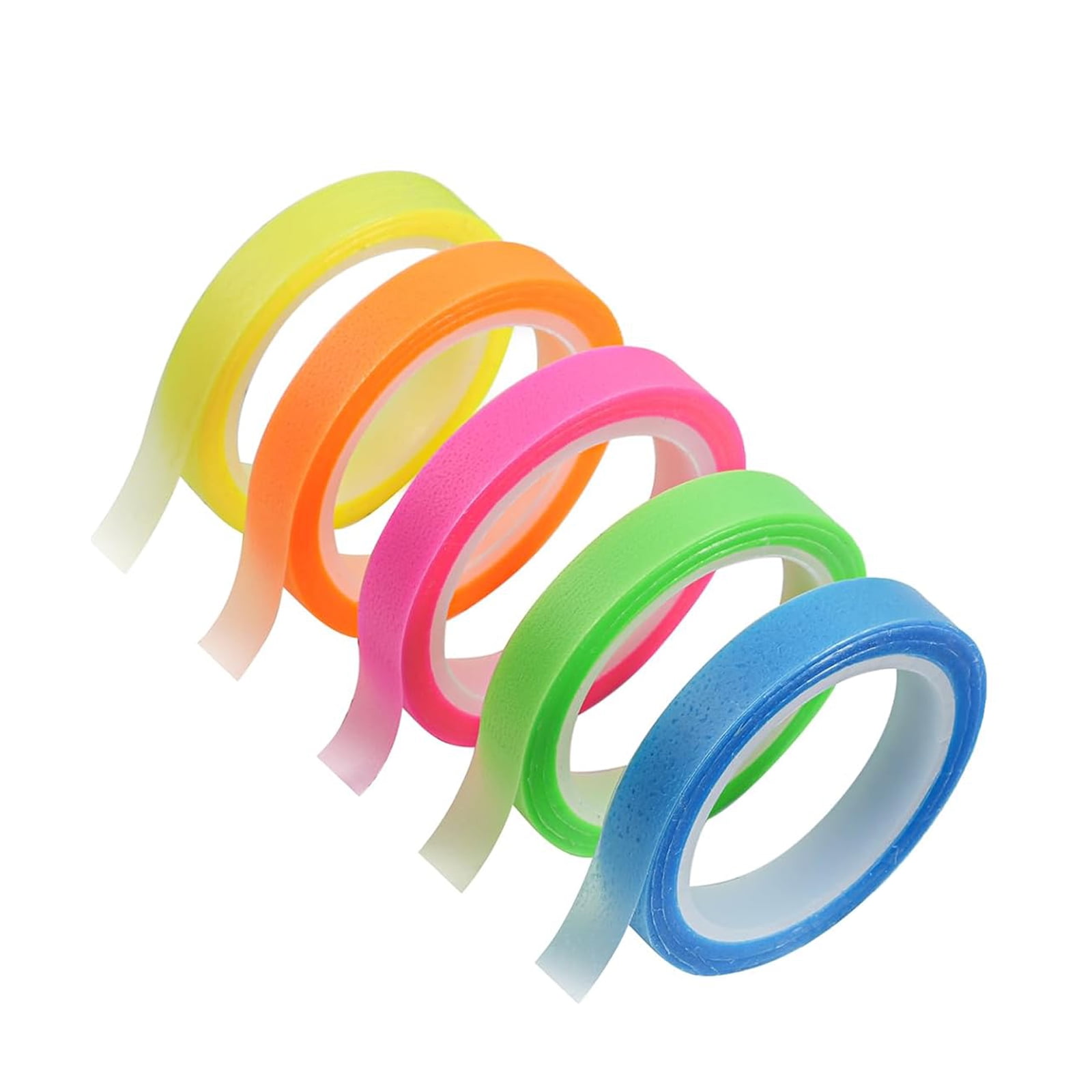 MAOQIAN 5 Rolls Highlighter Tape 0.23inch X 16.4ft Colored Transparent ...
