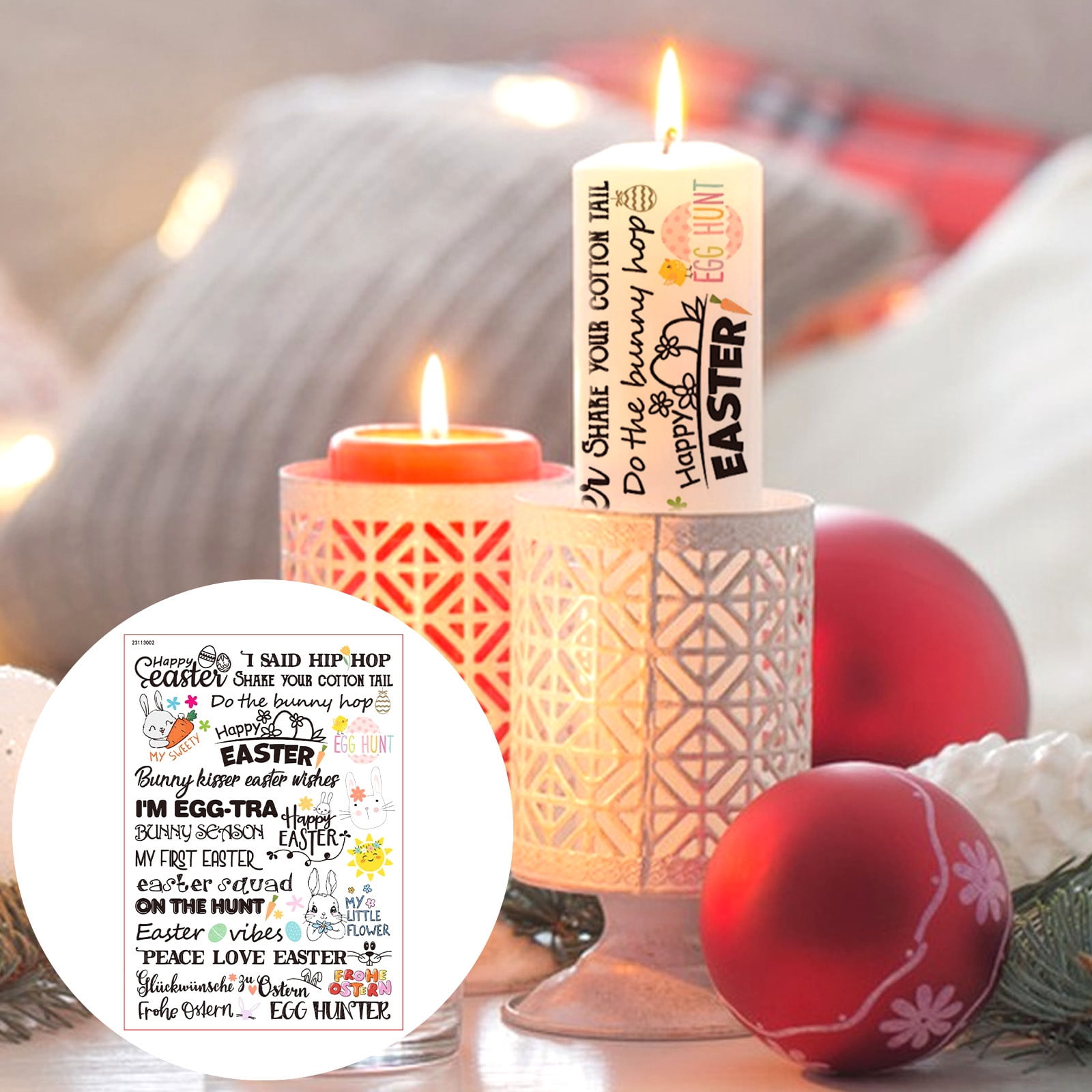 MAOWAPLG Easter Rabbit Candle Water Sticker Theme Activity Mood Candle ...