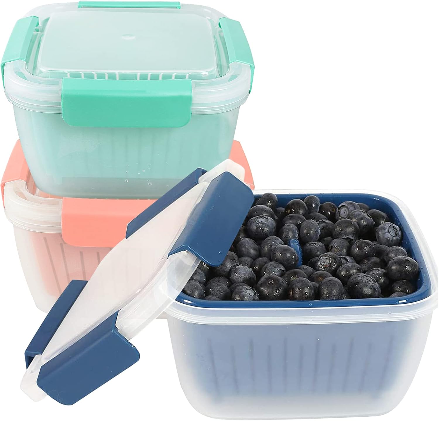 MAOYA 3 Pack 68oz Berry Keeper Container, Fruit Produce Saver Food ...