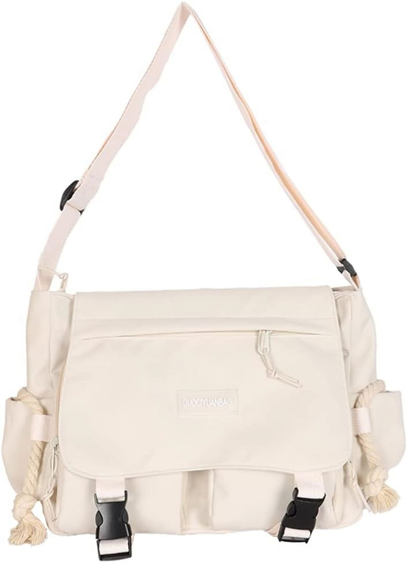 MAOYA Aesthetic Messenger Bag with Stuffed Pendant and Pins Kawaii ...