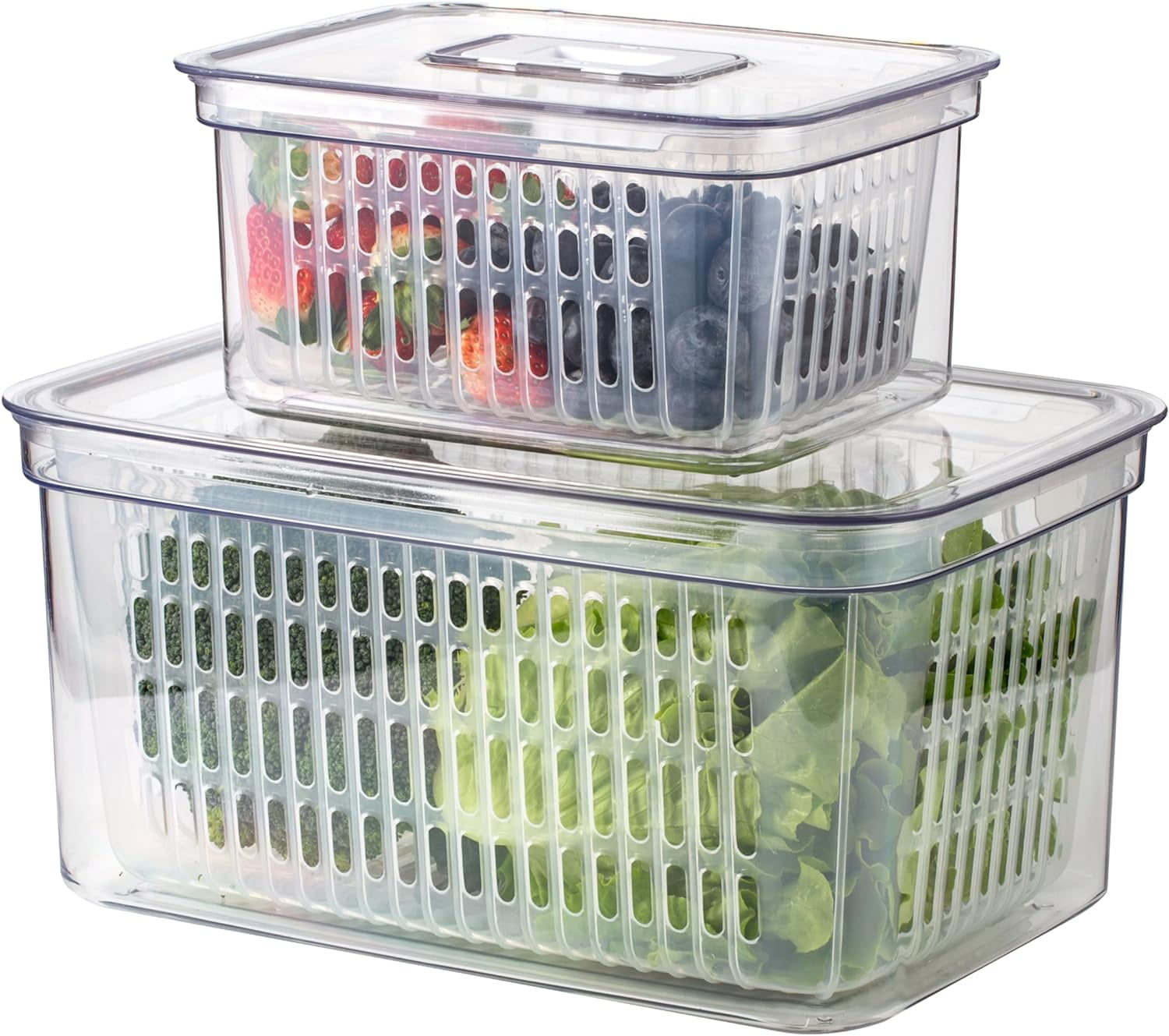 MAOYA Clear Berry Bins - Berry Keeper Container, Fruit Produce Saver ...