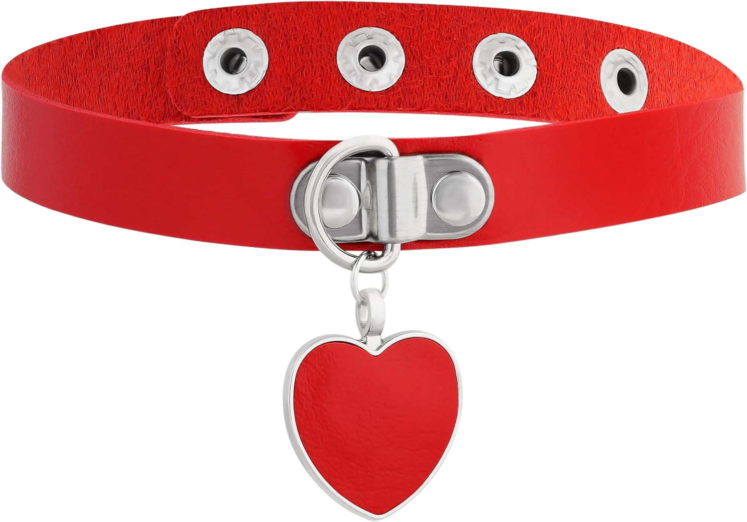 MAOYA Gothic Punk Spiked Heart Choker Collar, PU Leather Spike Heart ...