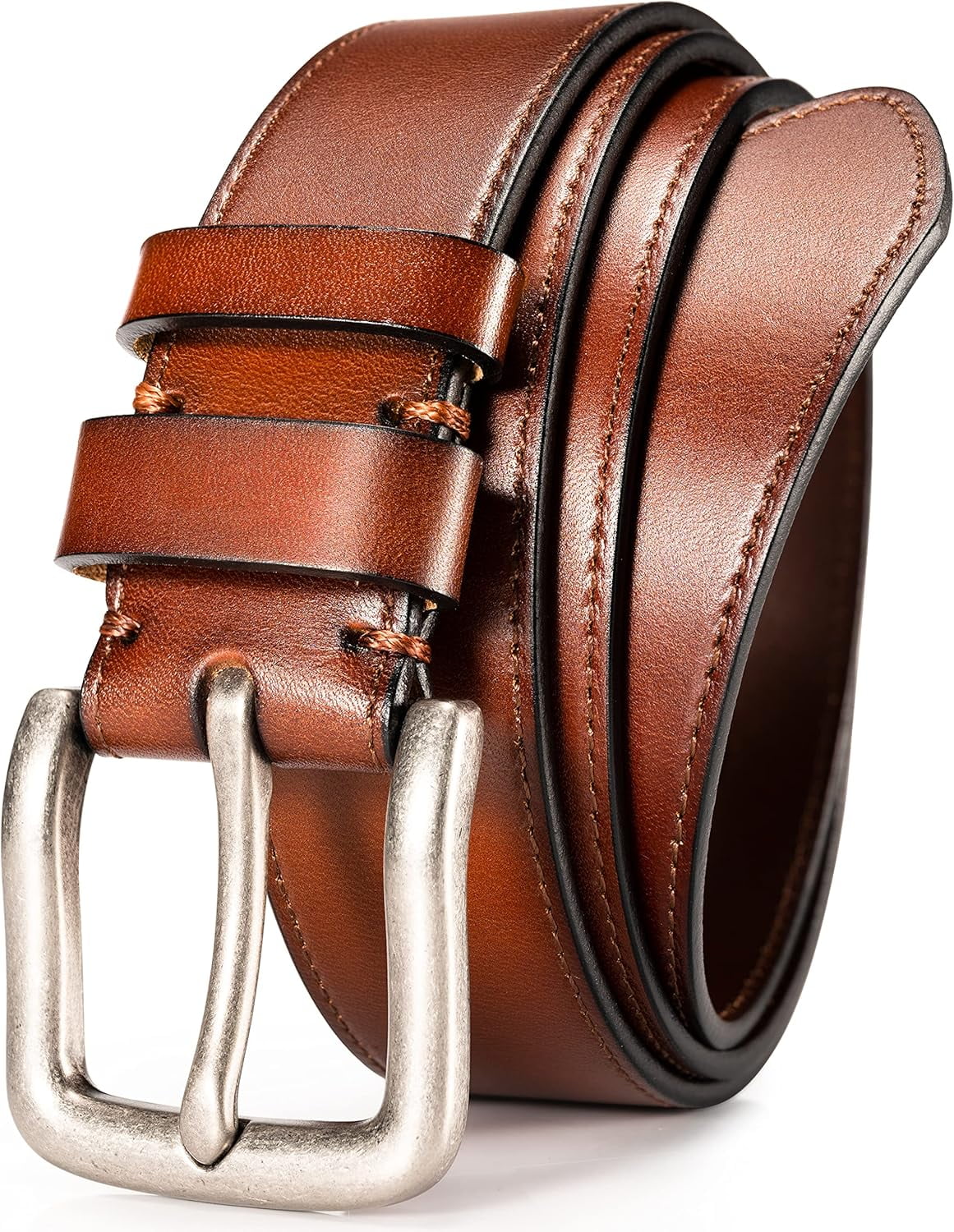 MAOYA Men's 35mm Casual Jean Belt,100% Real Solid Buffalo Leather ...