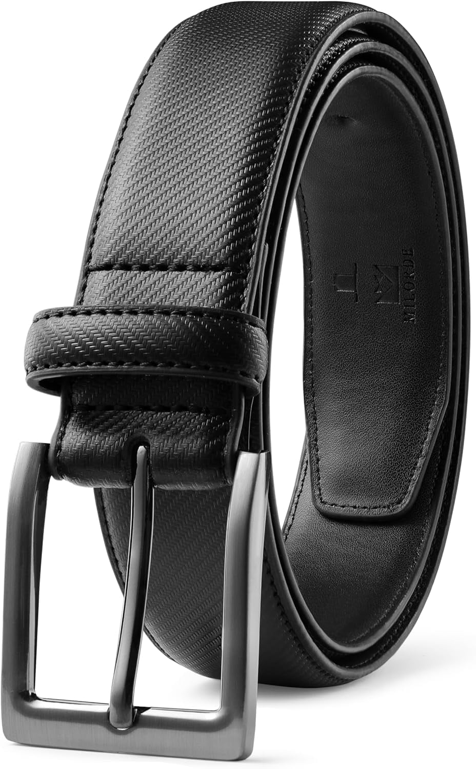 MAOYA Men's Genuine Leather Dress Belt, Handmade, 100% Cow Leather ...